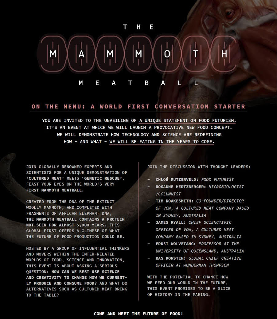 Vow Debuts Cultivated Meat Made From Extinct Wooly Mammoth DNA